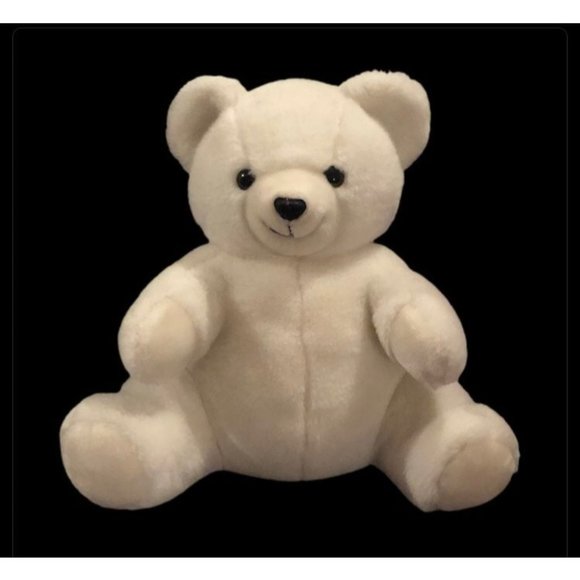 Toys | Large Vintage White Stuffed Plush Teddy Bear | Poshmark